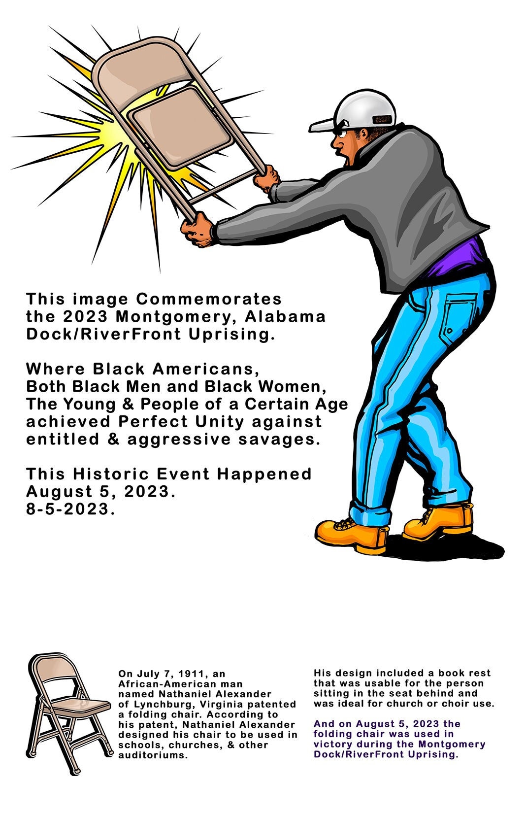 Poster: Montgomery Folding Chair With Commemoration& Historic Text ...