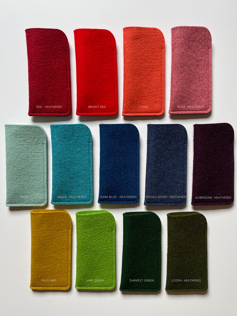 Wool Felt Simple Eyeglass Case: Assorted Colors - Etsy