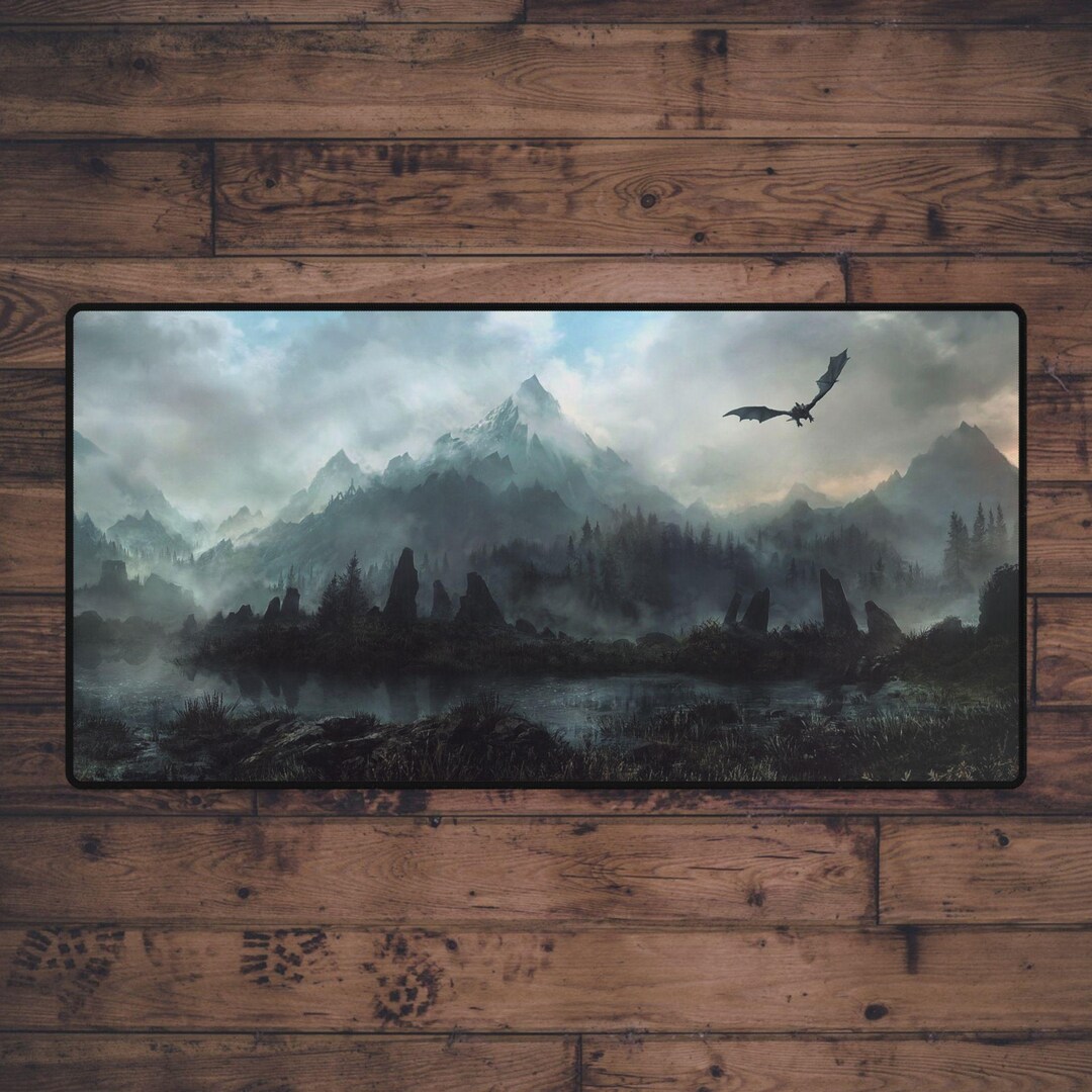 Gaming Desk Mat, Elder Scrolls V Mouse Pad, Skyrim Computer Gaming ...