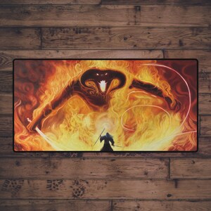 Desk Mats, Lord of the Rings Gandalf Vs Balrog Gaming Mouse Pad ...