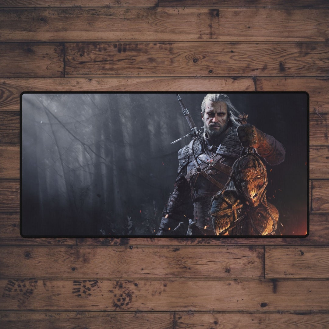 Gaming Desk Mat, Witcher III Hunter Desk Mat, Mouse Pad, Large Gaming ...
