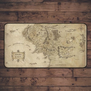 Middle Earth Map Desk Mat Lord of the Rings Desk Protector, Tolkien ...