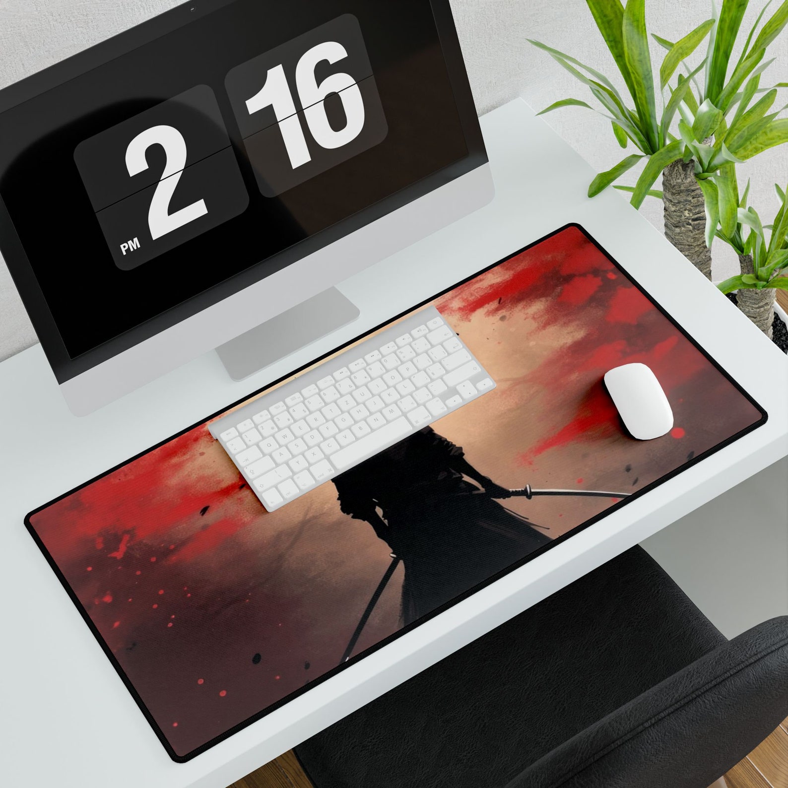 Samurai Desk Mat, Japanese Warrior Mouse Pad, Office Desk Decor, Gaming ...
