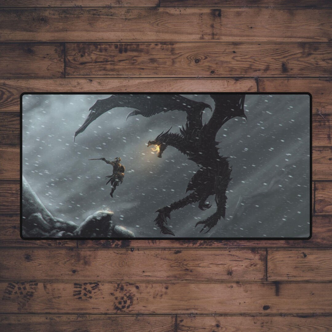 Elder Scrolls V Desk Protector, Skyrim Desk Mat, Video Game Desk Pad ...