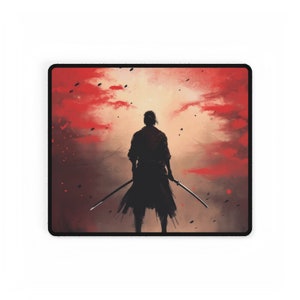 Samurai Desk Mat, Japanese Warrior Mouse Pad, Office Desk Decor, Gaming ...