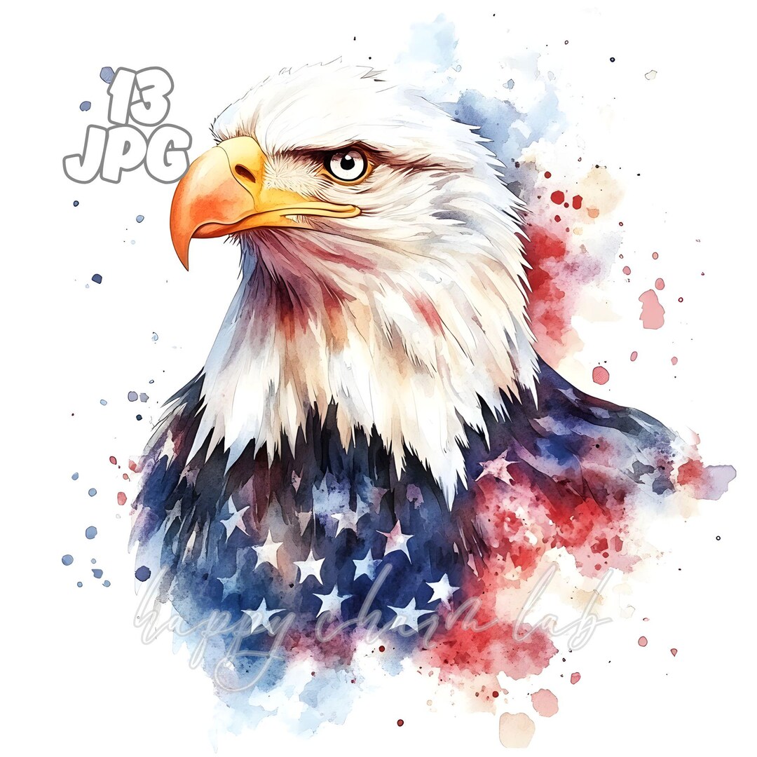 July 4th Watercolor Clipart Set, Independence Day Clipart, Printable ...