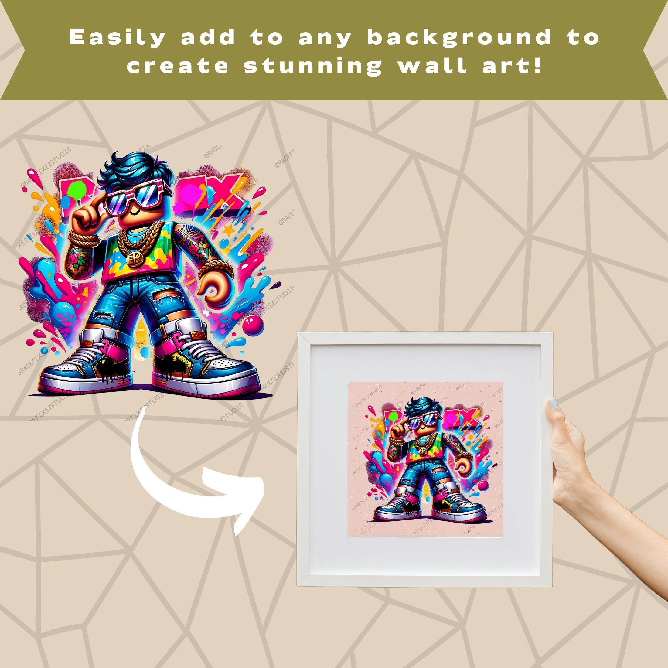 Trendy Gaming Character Png Graffiti-style Video Game Art Prints Png ...