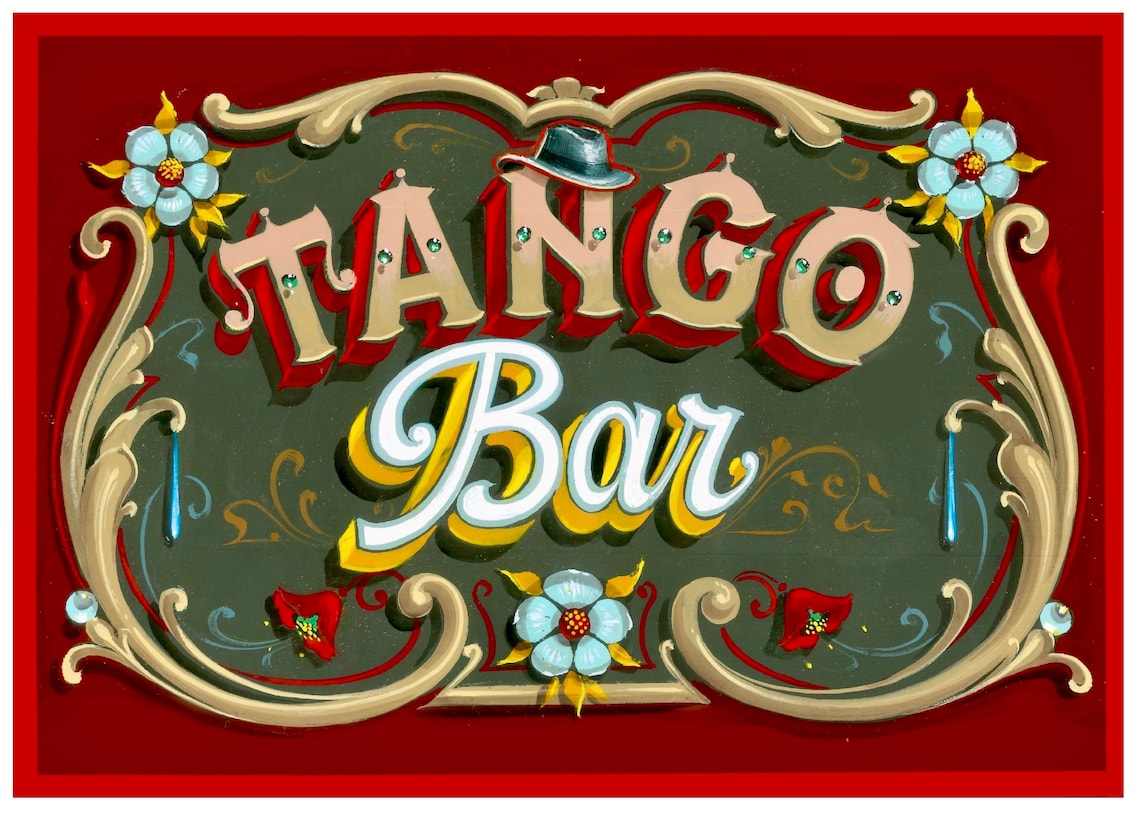 Fileteado Porteño *TANGO BAR* (original Designed and Hand Painted) - Etsy