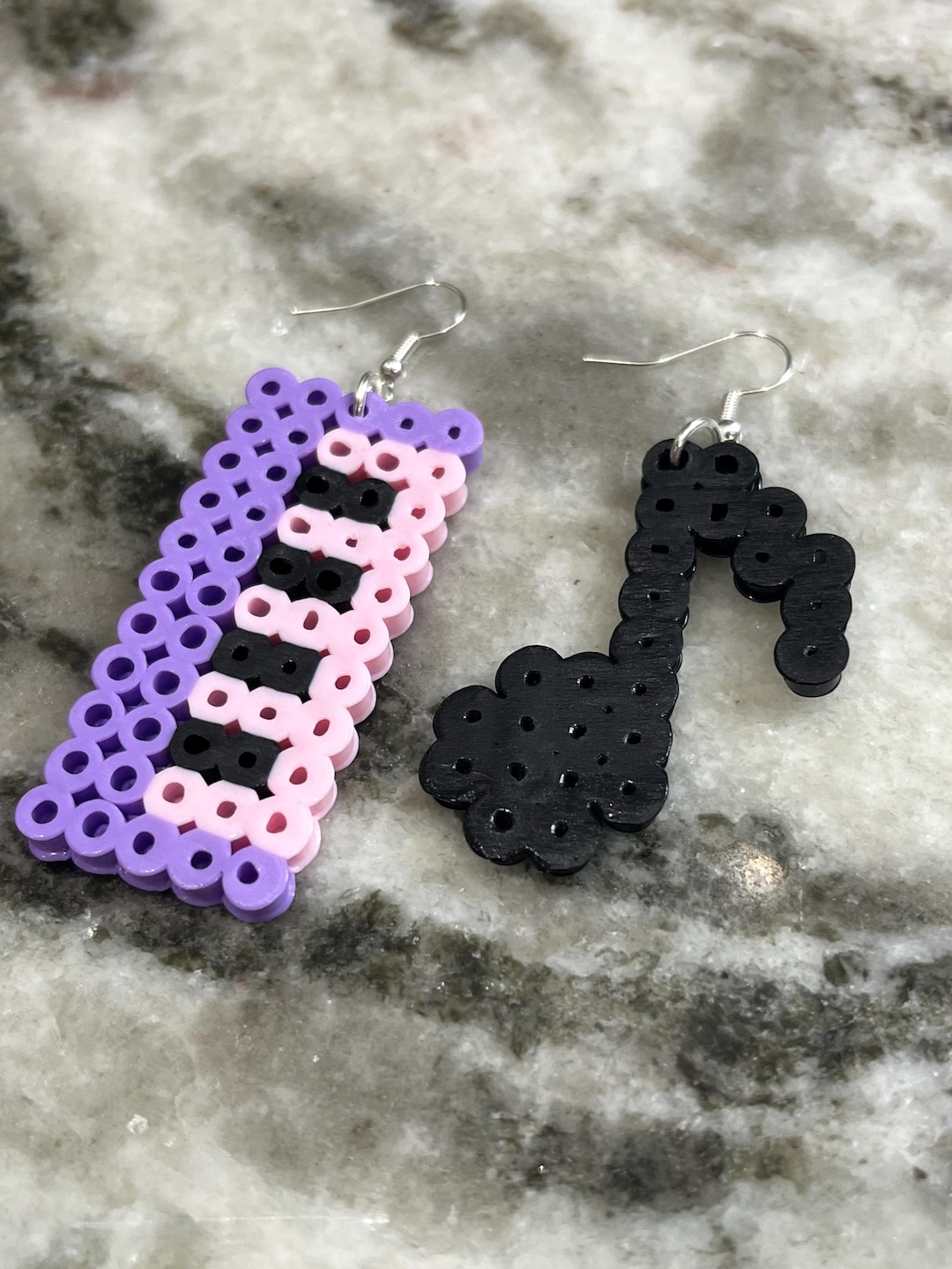 Custom Perler Bead Earrings and Keychains - Etsy