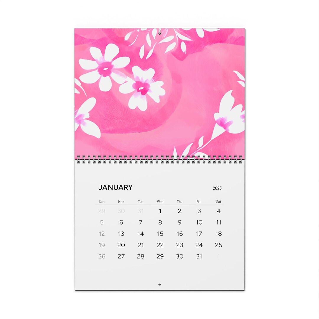 2025 Pink Feminine Calendar Cute and Girly Monthly Planner for ...