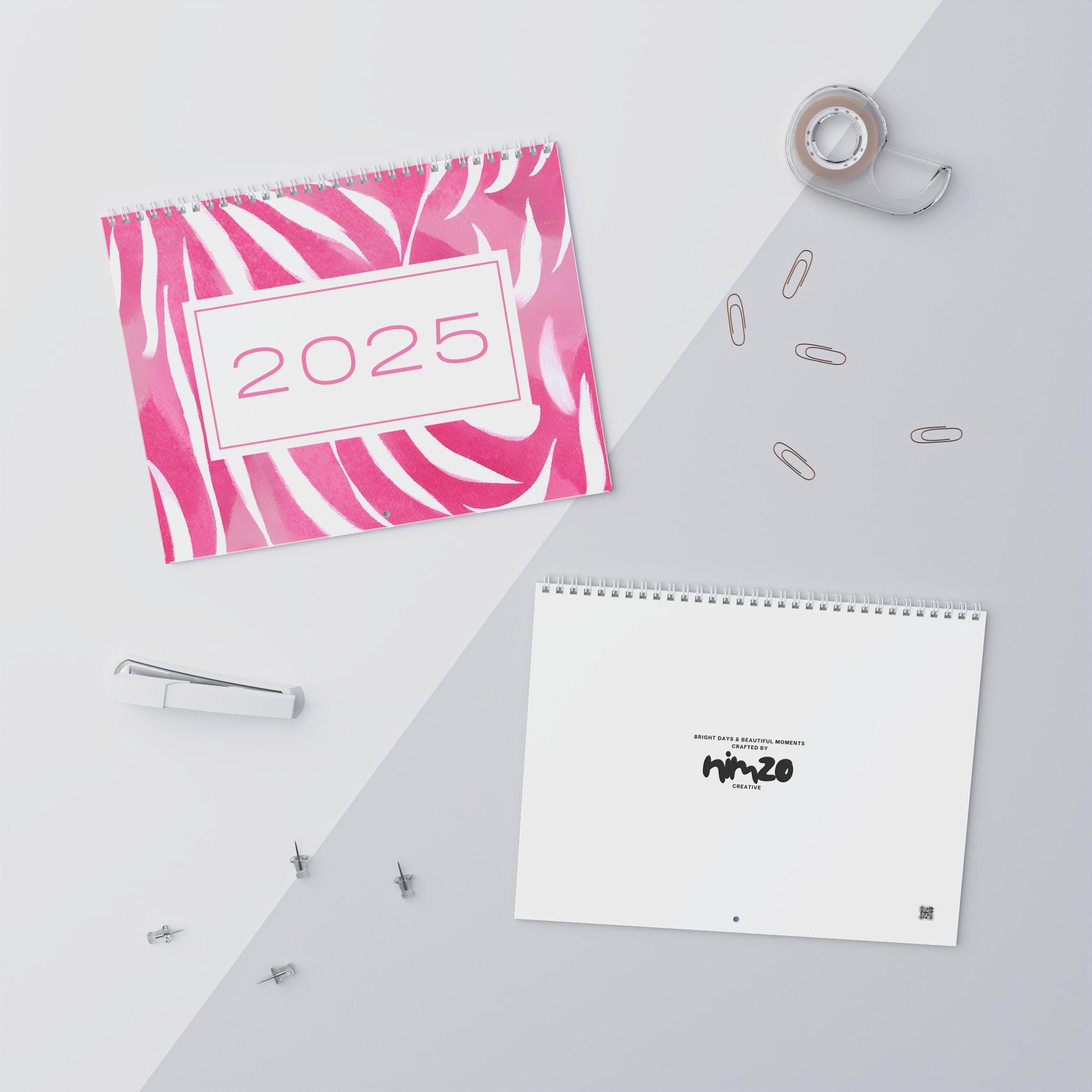 2025 Pink Feminine Calendar Cute and Girly Monthly Planner for ...