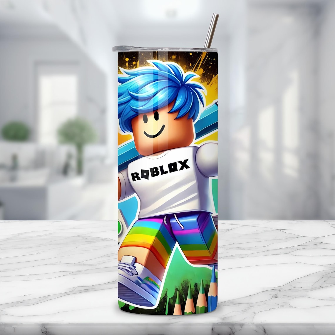 Roblox Game Character Tumbler Wrap PNG | 20oz Skinny Tumbler ...