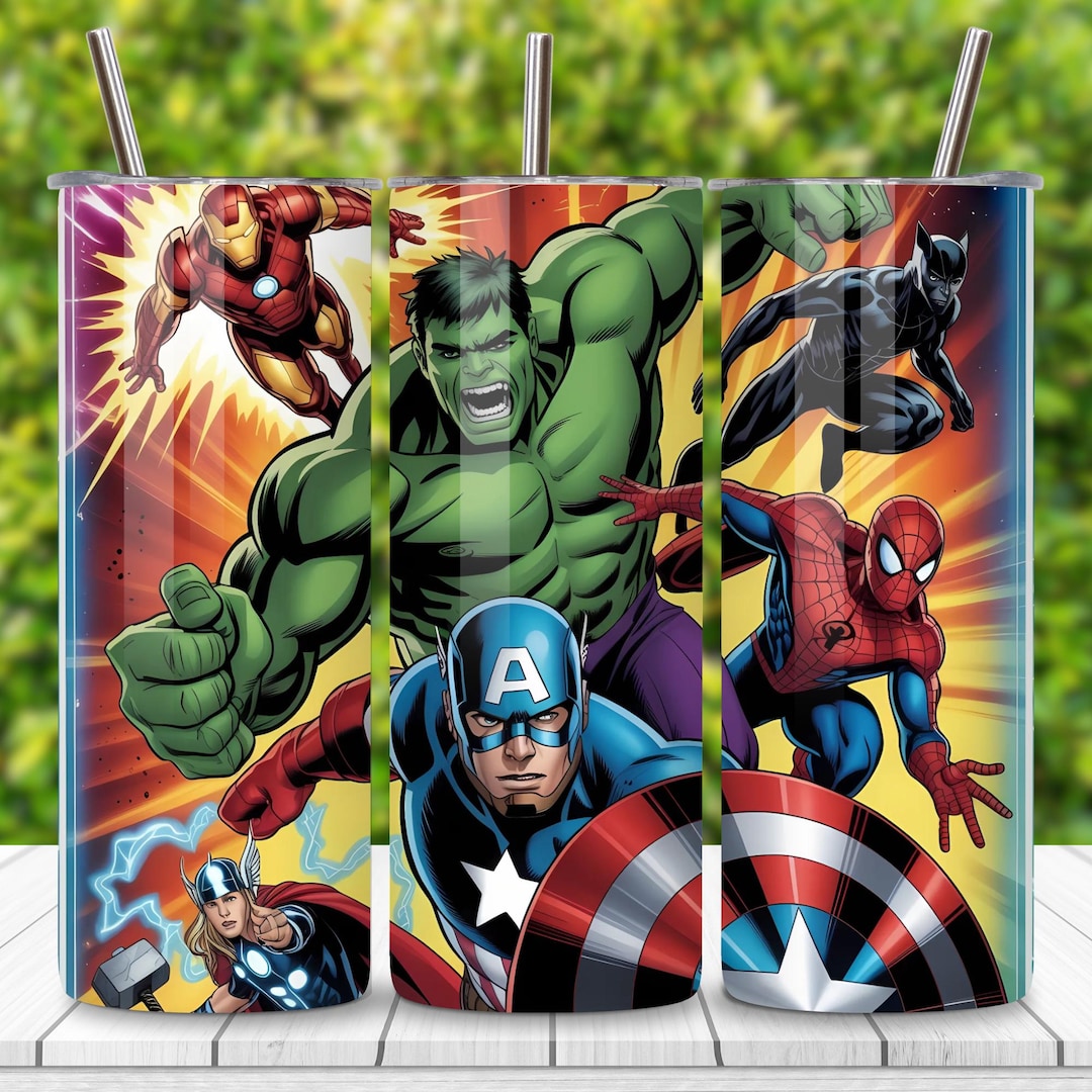 Superhero Tumbler Wrap PNG | 20oz Skinny Movie & Game Characters ...