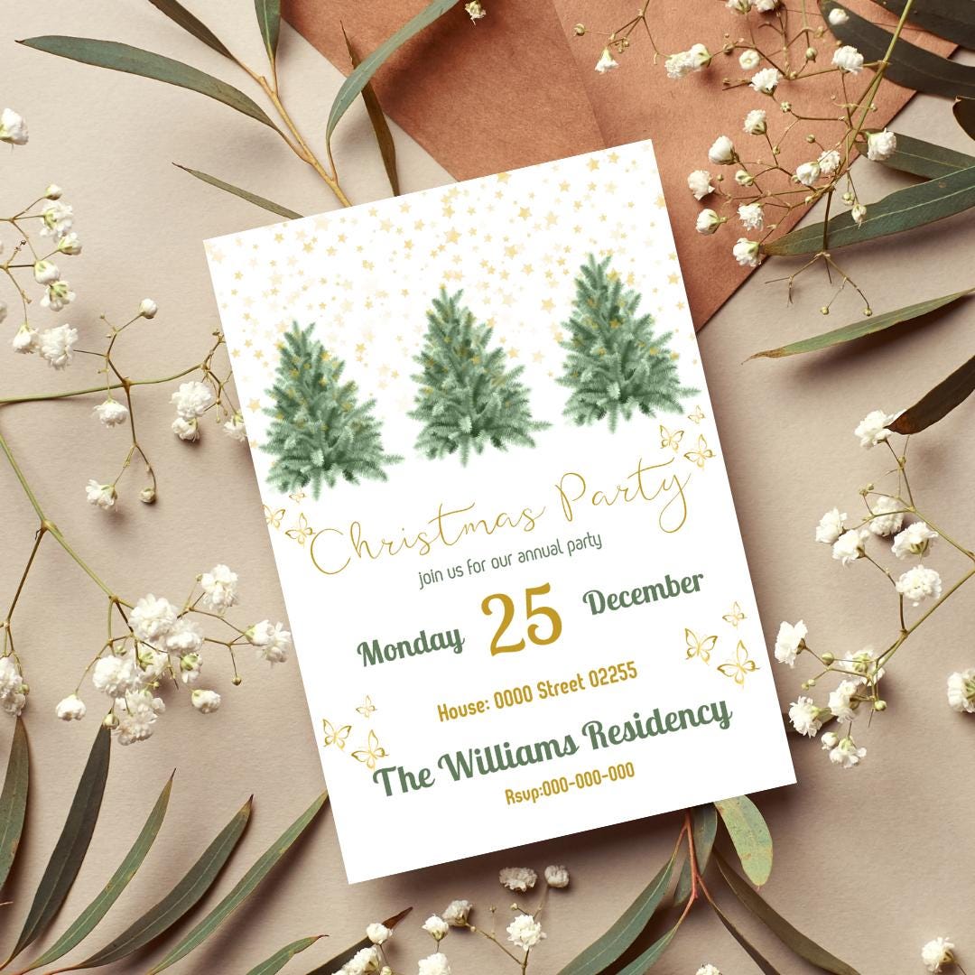 Editable Christmas Party Invitation Template (digital Download) - Etsy