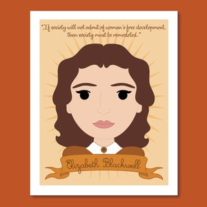Sheroes Collection: Elizabeth Blackwell 8x10 Art Print, Famous Women in ...
