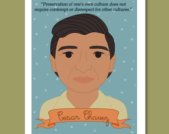 Cesar Chavez, Icon Portrait, Remarkable Men - Etsy