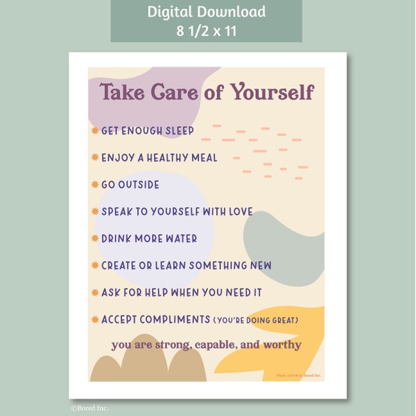 Self Care Tips - Etsy