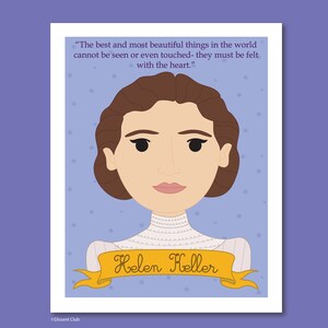 Sheroes Collection: Helen Keller 8X10 Art Print, Famous Women in ...