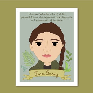 Sheroes Collection: Dian Fossey 8x10 Art Print Famous Women in Science ...