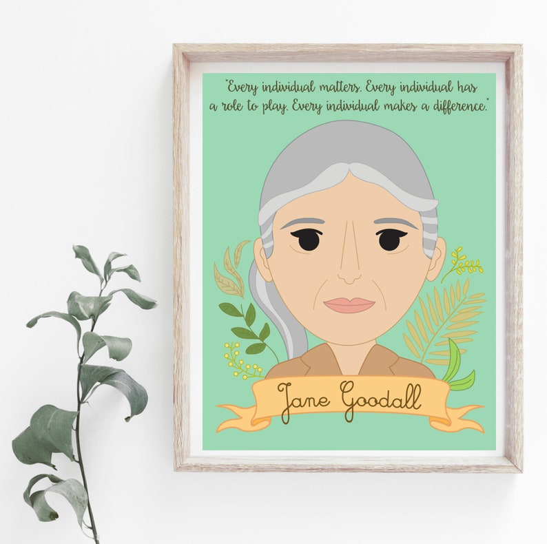 Sheroes Collection: Jane Goodall 8x10 Art Print Famous Women - Etsy