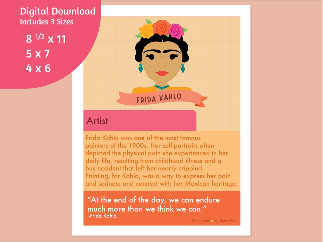Download Frida Kahlo Biography, Facts, Portrait for School, Library ...