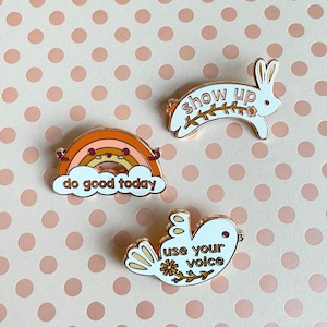 Sale Do Good Pin Collection, Allyship, Affirmation Enamel Pins 3 Pin ...