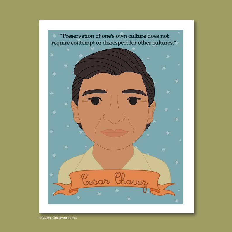 Heroes Collection: Cesar Chavez 8x10 Art Print Famous - Etsy