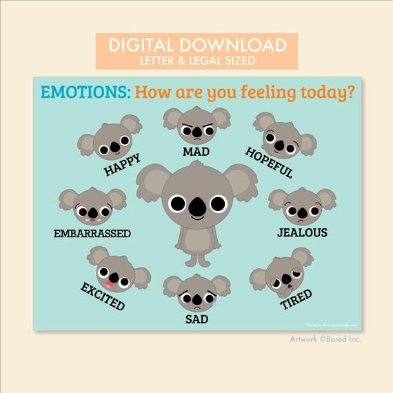 Digital Download: Emotions Poster how Are You Feeling | Etsy