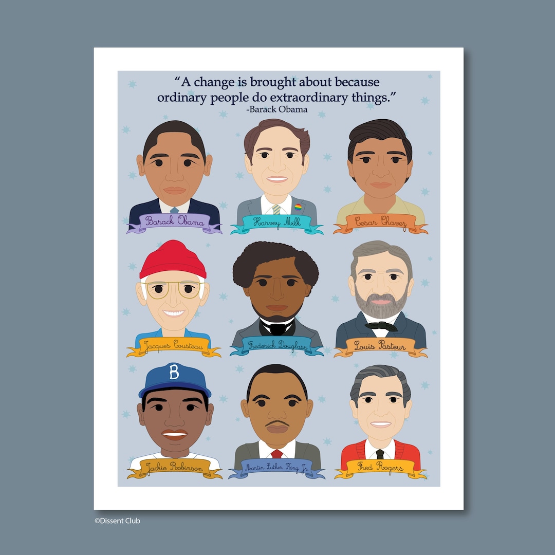 Heroes Collection: Famous Men in History 8x10 Art Print, Heroes ...