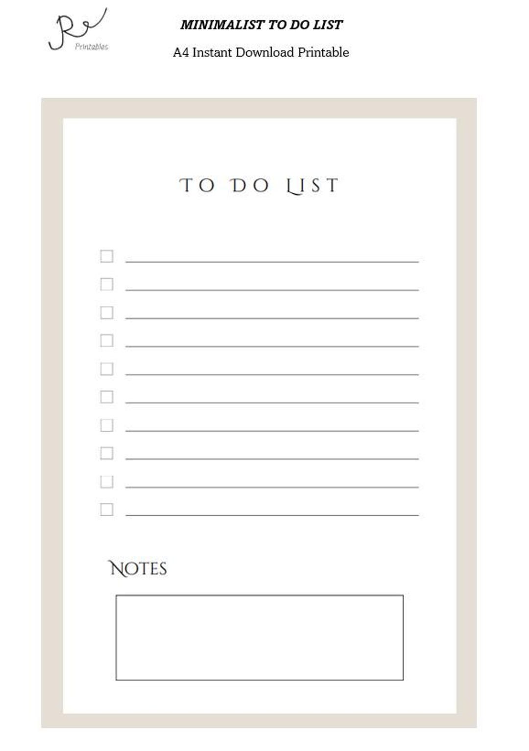 Minimalist to Do List Printable, Planner, Daily to Do List, Minimal ...
