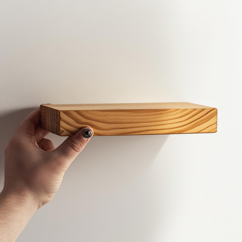 Miniature Floating Wood Shelf | Square Wood Shelf | Minimalist Wood ...