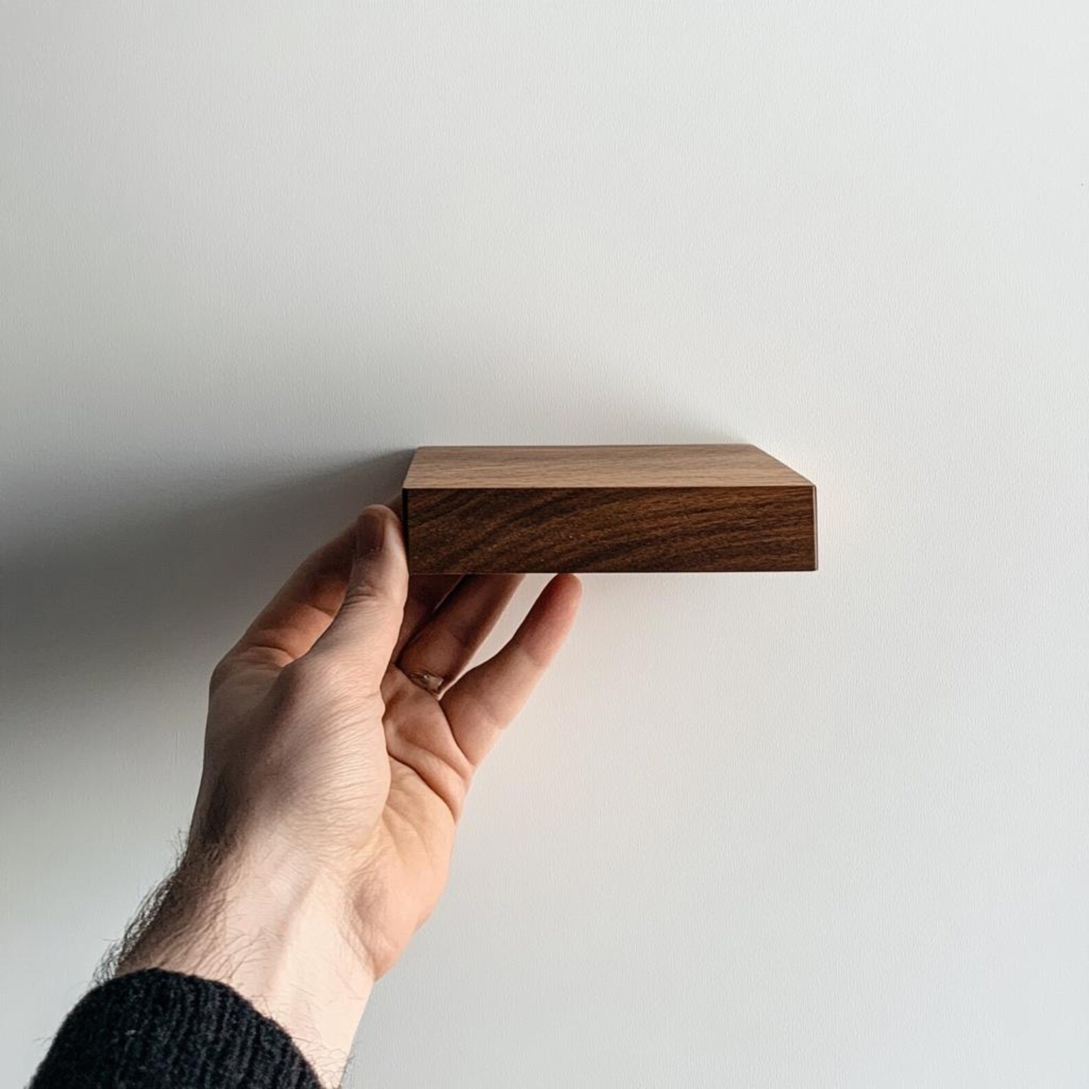Miniature Floating Wood Shelf | Square Wood Shelf | Minimalist Wood ...