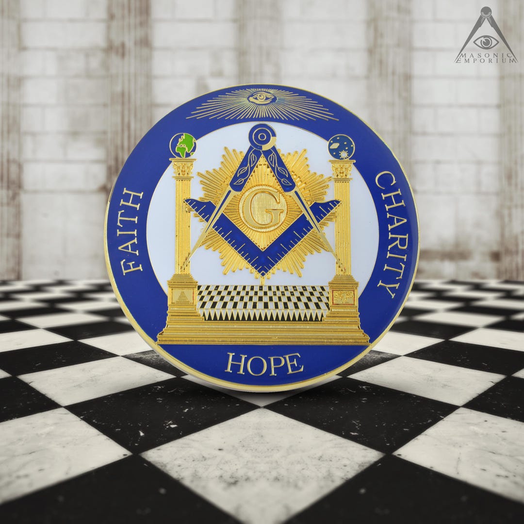 Double Columns and Square and Compass Masonic Auto Emblem - Etsy