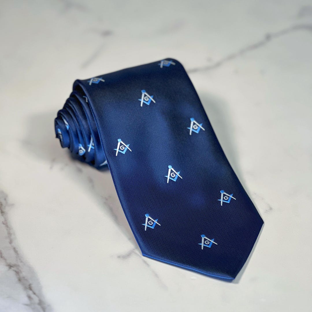Blue Square and Compass Pattern Masonic Tie & Lapel Pin Gift Pack - Etsy