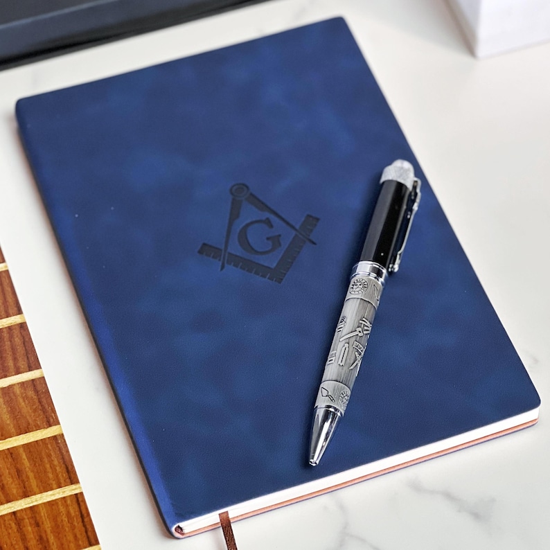 Leather Embossed Masonic Journal & Pen Gift Pack - Etsy