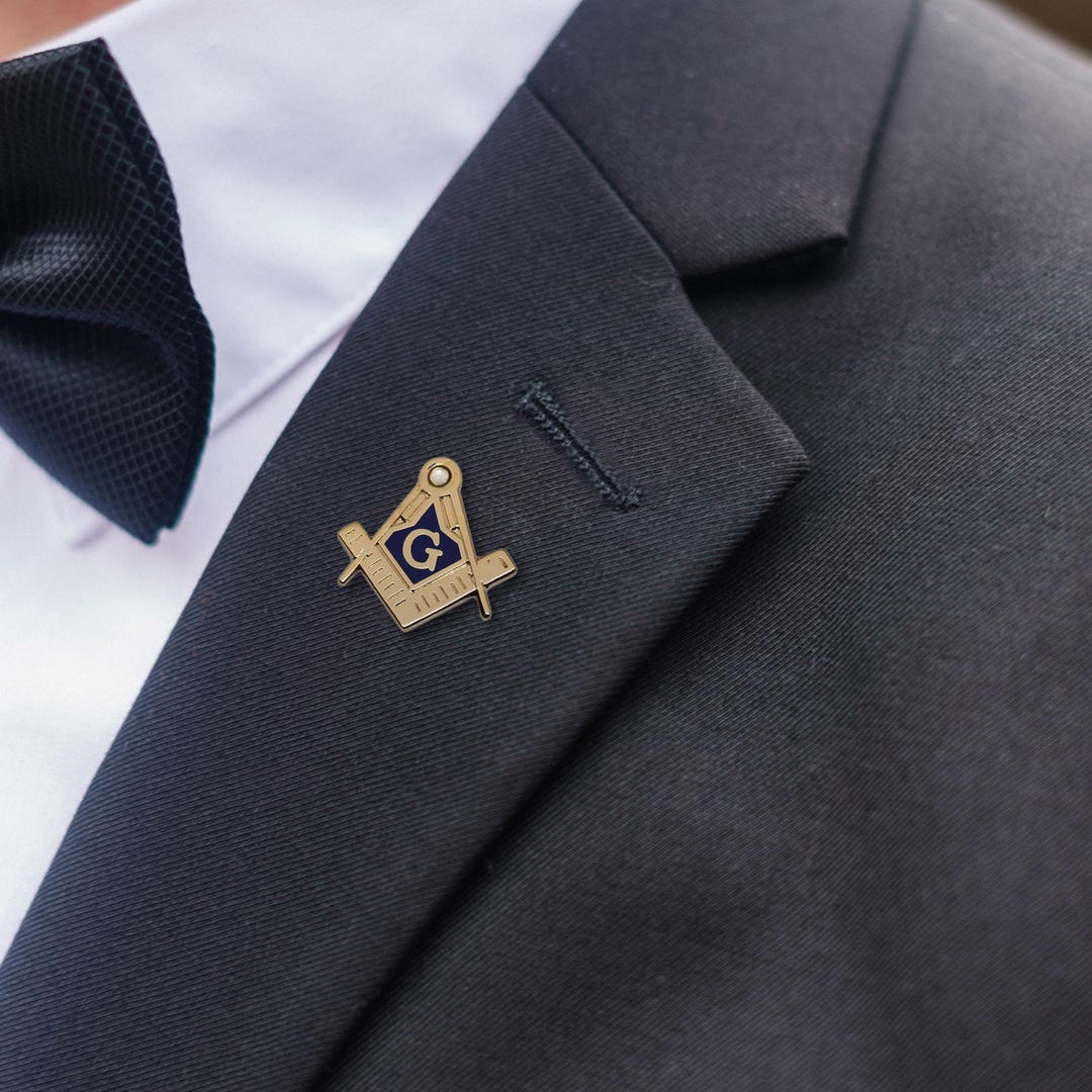 Square & Compass With Rhinestone Masonic Lapel Pin – Blue and Gold - Etsy