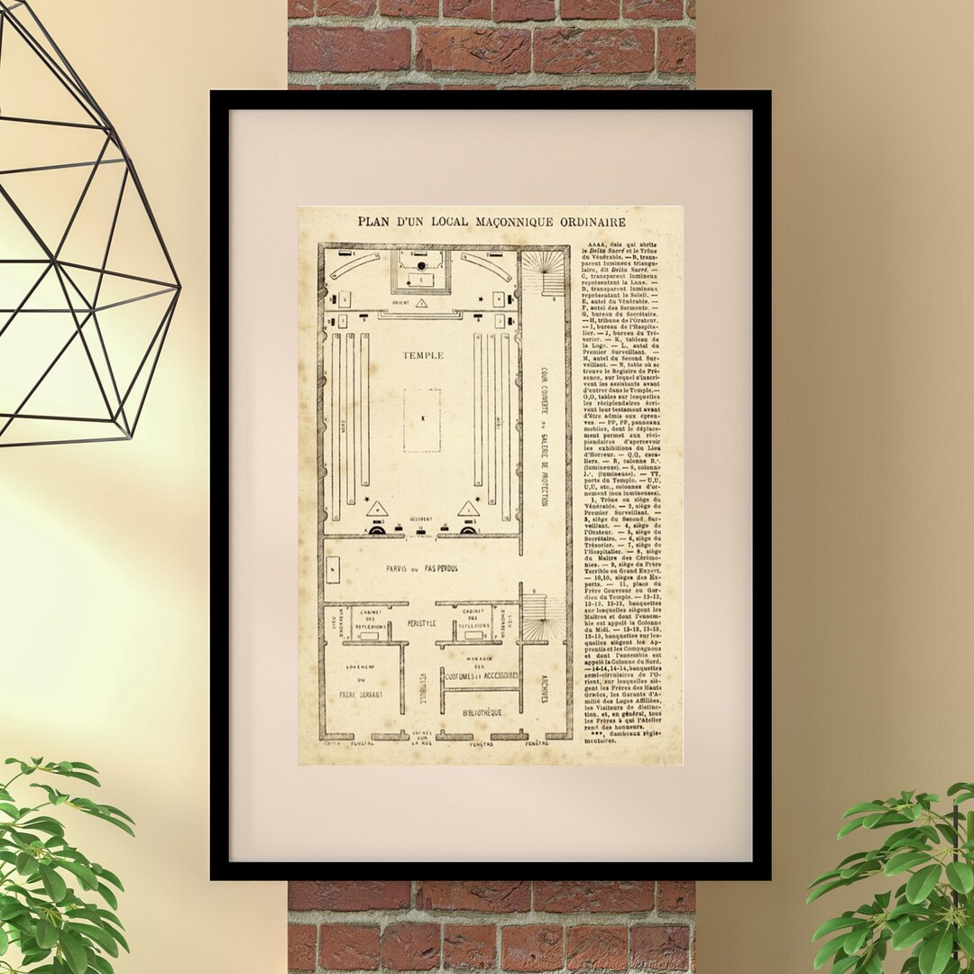 French Rite Lodge Plan Masonic Poster - Etsy