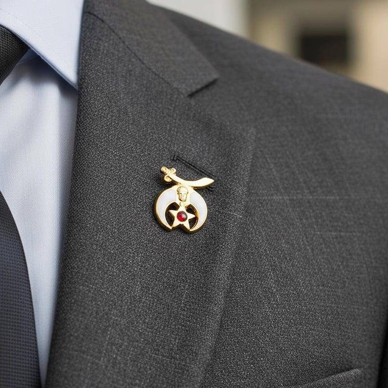 Shriner Masonic Lapel Pin Gold and White – 1/2 Inch Tall - Etsy