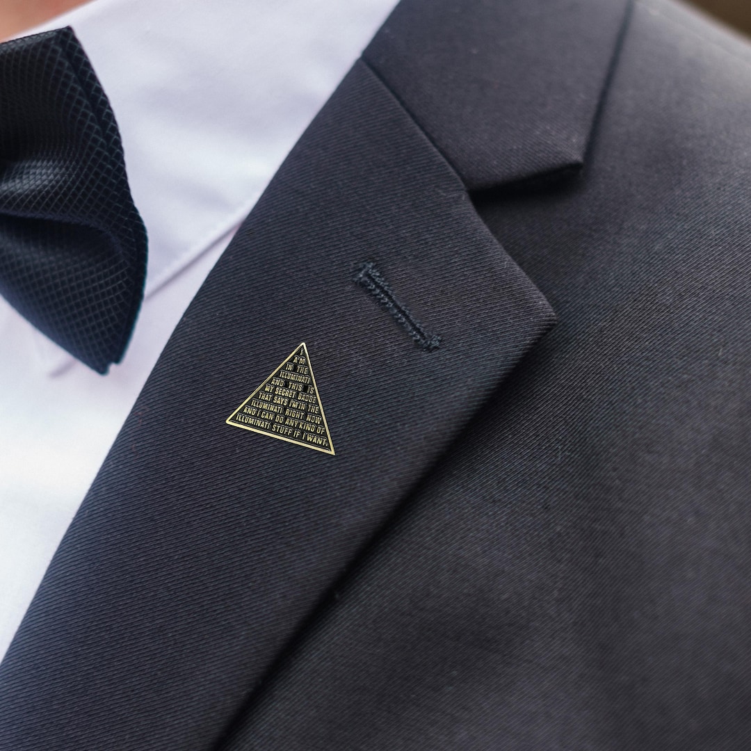 Illuminati Pyramid Lapel Pin - Black and Gold - 1 Inch Tall - Etsy
