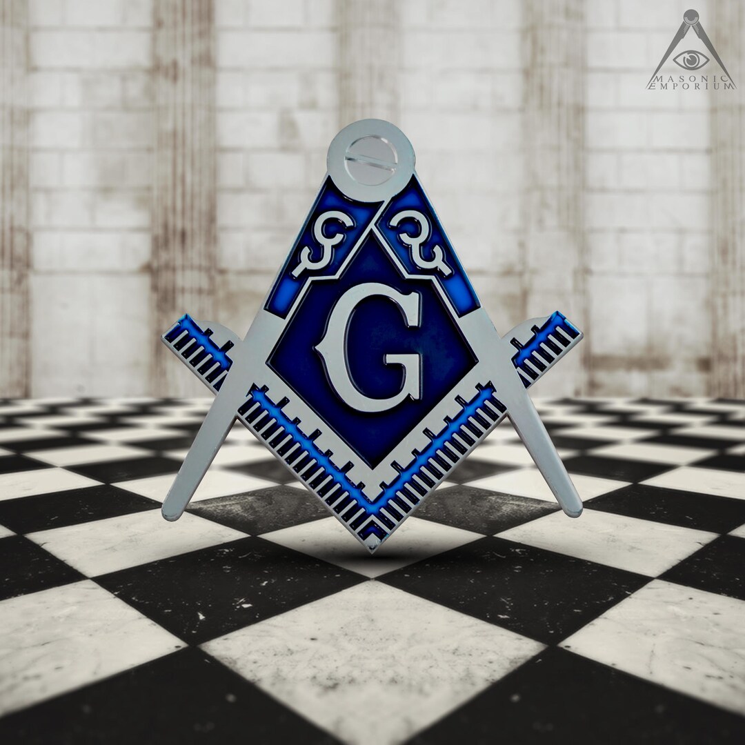 Silver Cutout Square & Compass Masonic Auto Emblem - Etsy