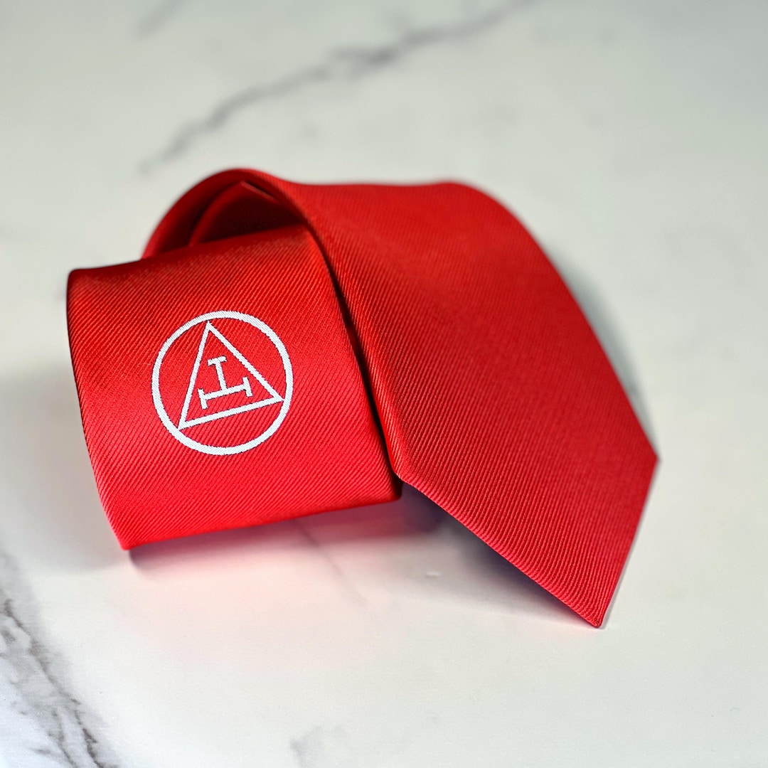 Royal Arch Mason Triple Tau Red and White Masonic Tie & Lapel Pin Gift ...