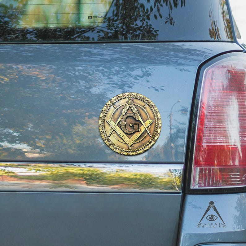 Brass Square and Compass Masonic Auto Emblem - Etsy