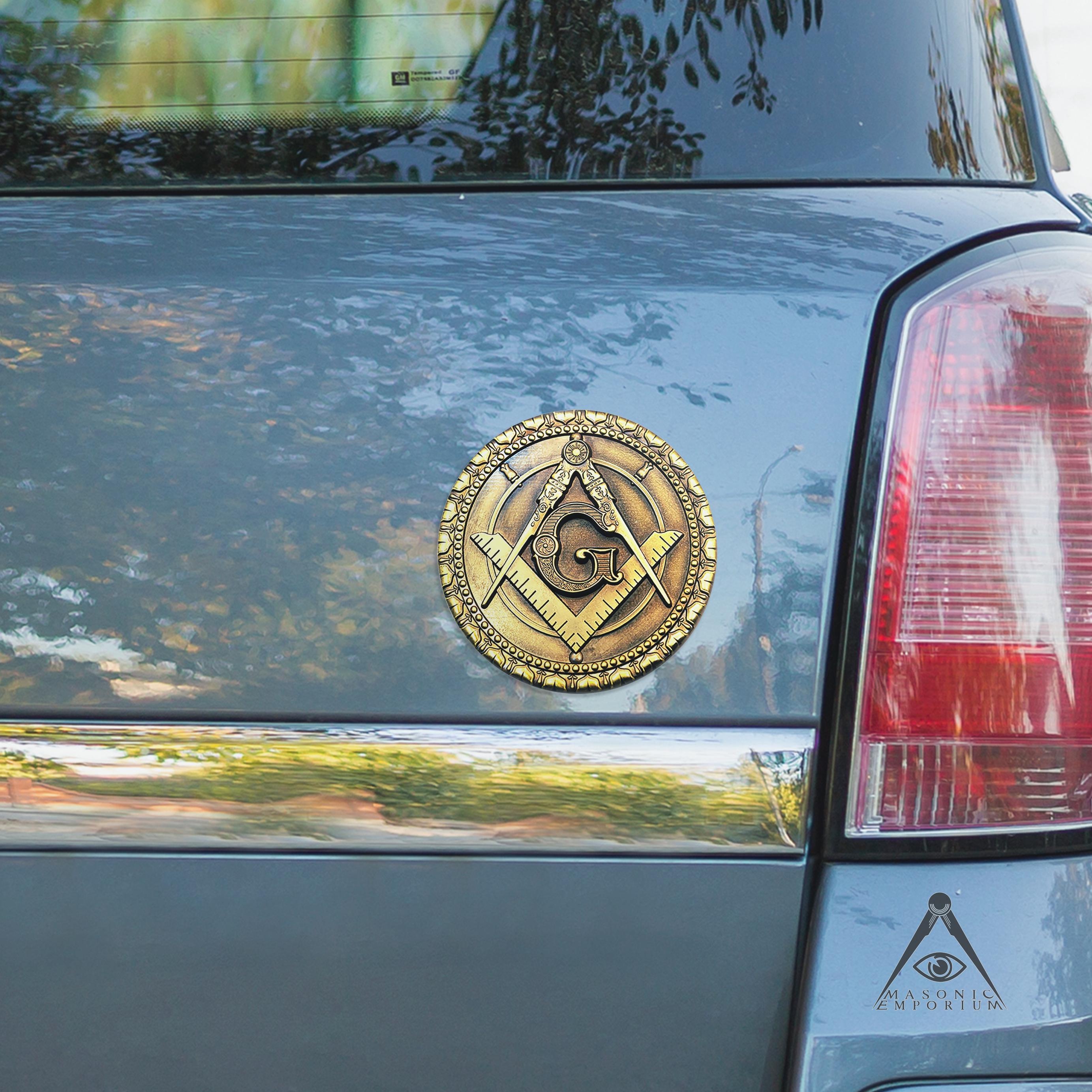 Brass Square and Compass Masonic Auto Emblem - Etsy