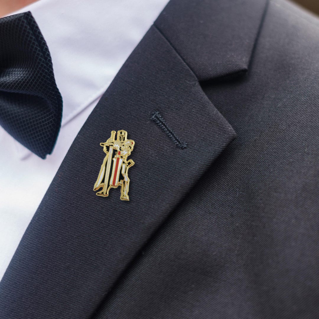 Christian Army Knights Templar Crusader Masonic Lapel Pin – Gold and ...