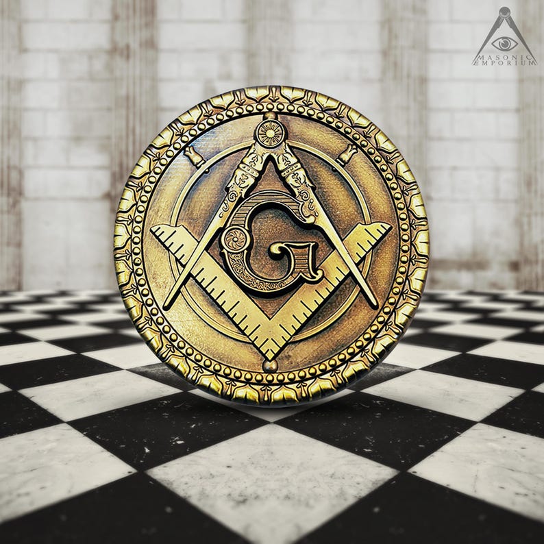 Brass Square and Compass Masonic Auto Emblem - Etsy