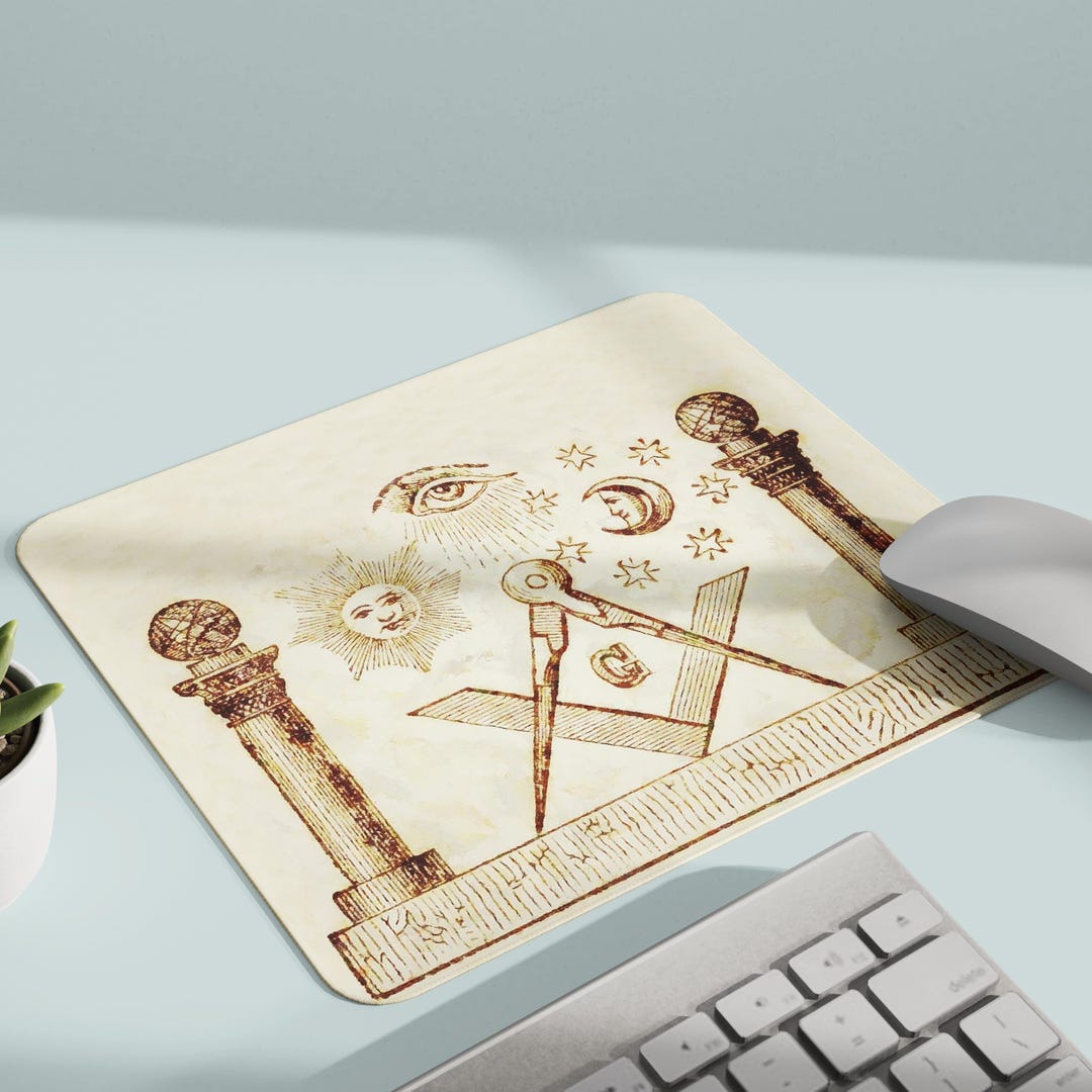 Masonic Square and Compass With Pillars Mouse Pad - Etsy