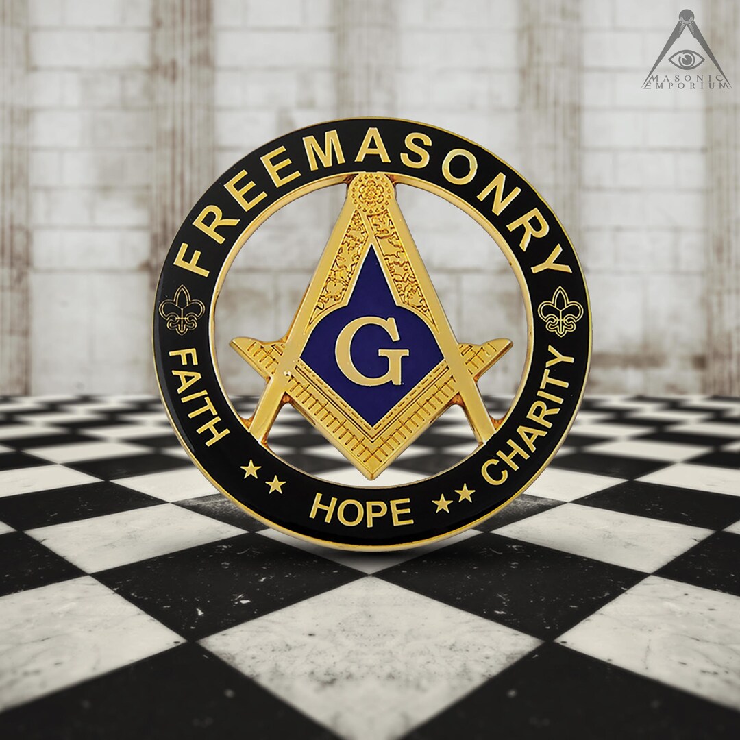 Faith Hope Charity Square and Compass Masonic Auto Emblem - Etsy