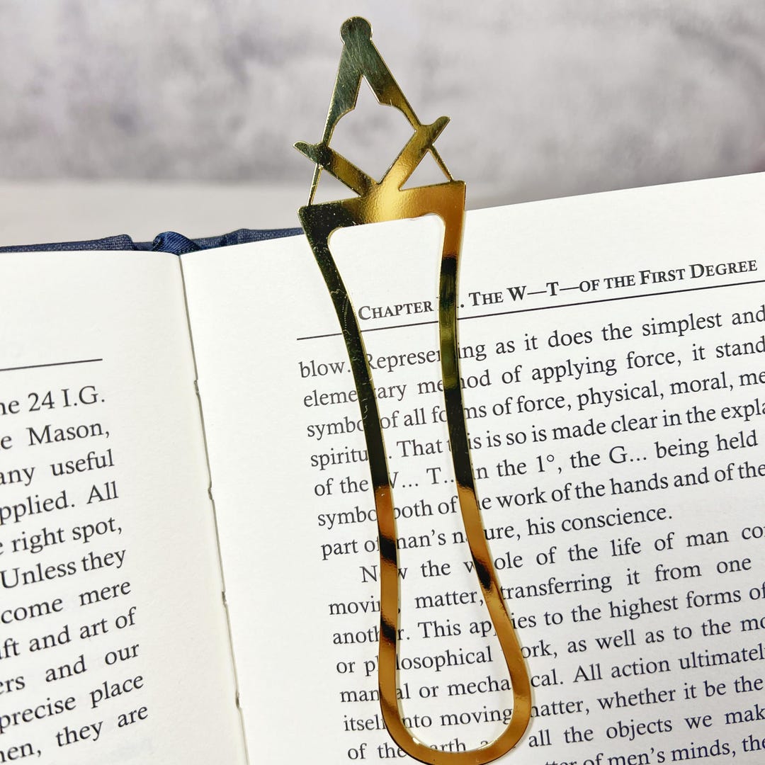 Metal Square and Compass Bookmark - Etsy
