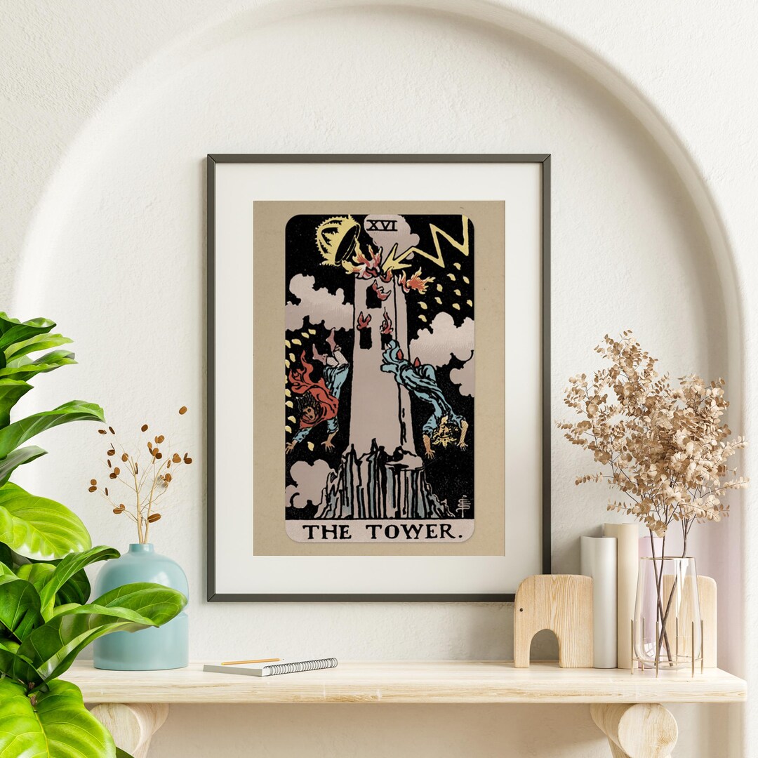 The Tower Tarot Card Esoteric Poster - Etsy