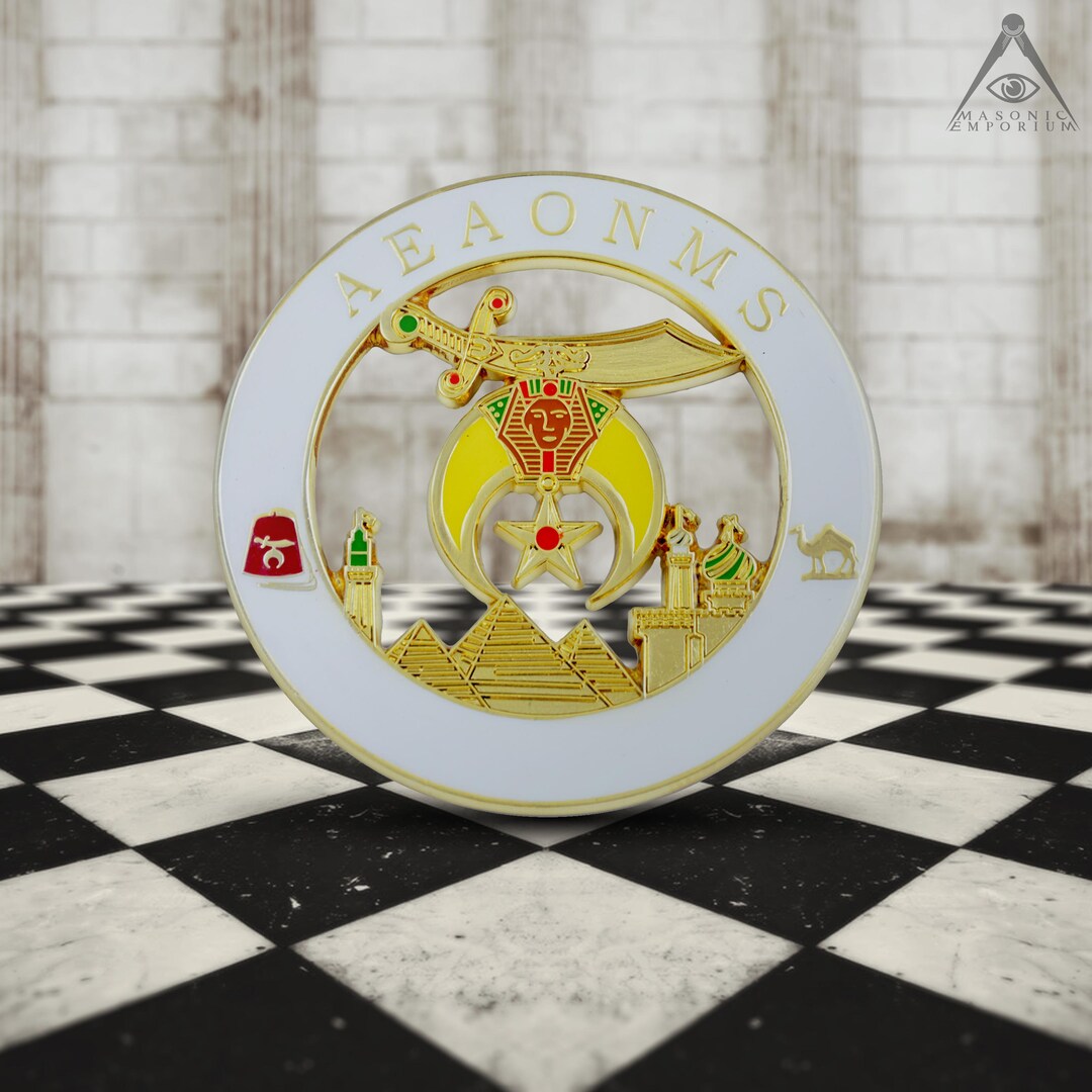 White Shriner AEAONMS Auto Emblem - Etsy